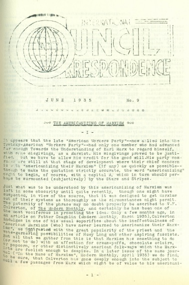 International Council Correspondence Volume 1, Number 9 | libcom.org